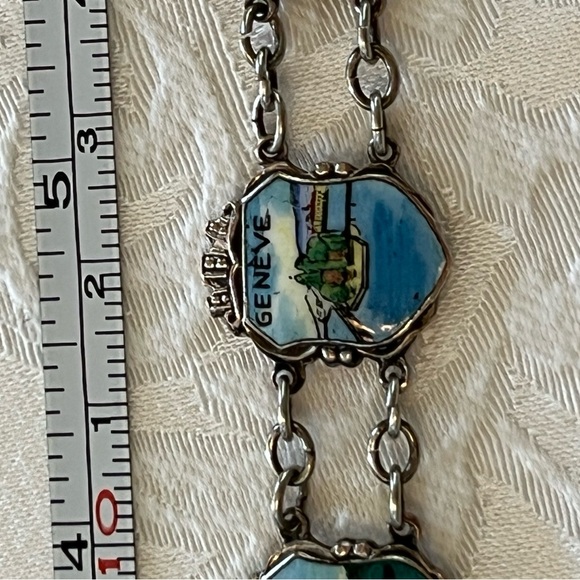 Jewelry | Vintage Enamel Charm Bracelet Of Swiss Towns | Poshmark